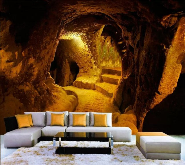 Avikalp Exclusive AWZ0373 3D Wallpaper 3D Original Cave Stone Cave Thr ...