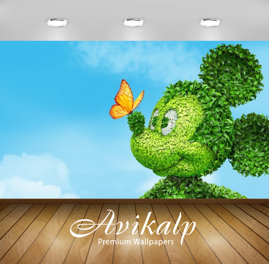 Avikalp Exclusive Awi2826 Mickey Mouse Grass Flowers Butterfly Full HD ...