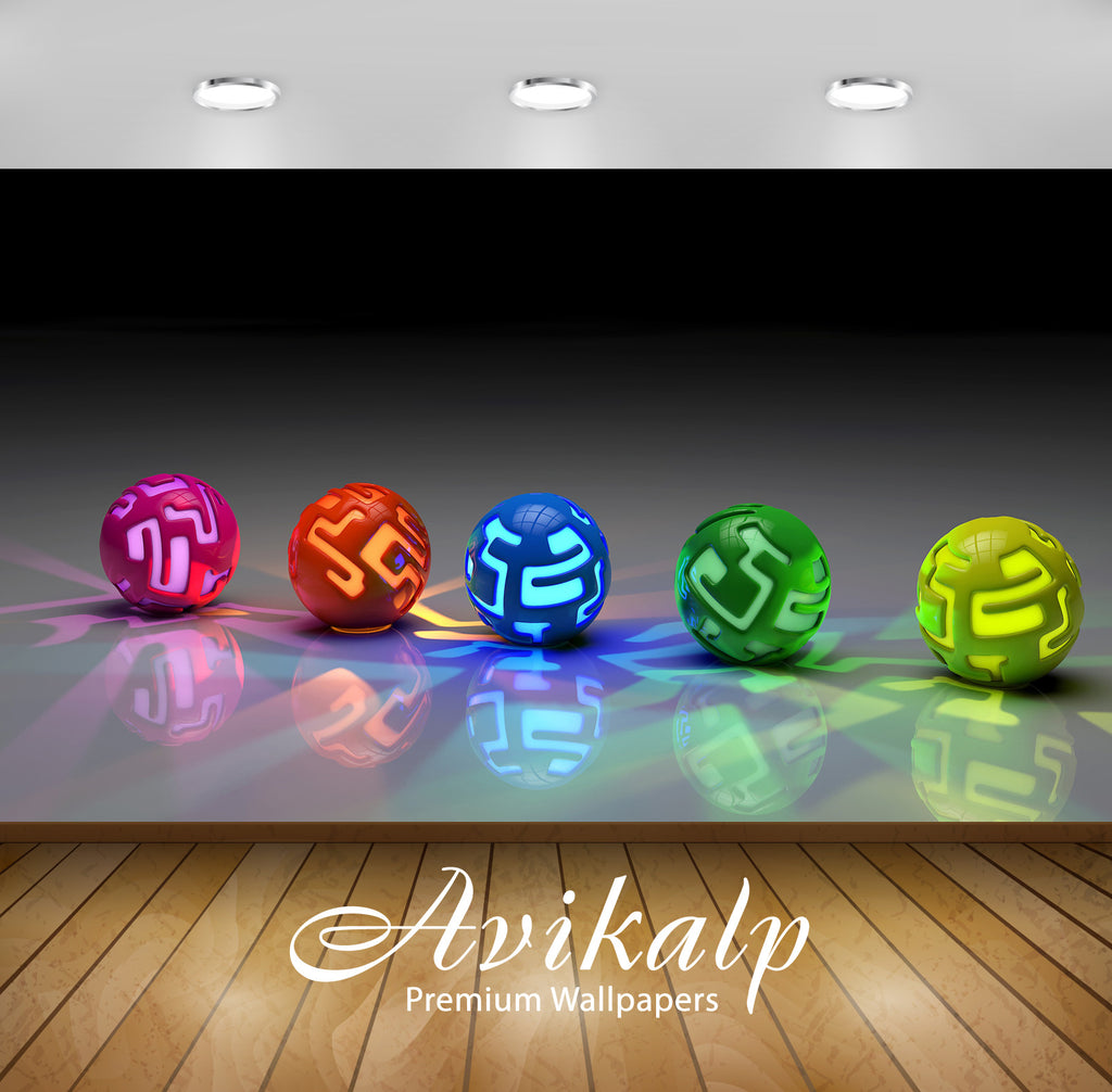Avikalp Exclusive Awi3577 Colorful Lit Orbs On The Ground Full HD Wall ...